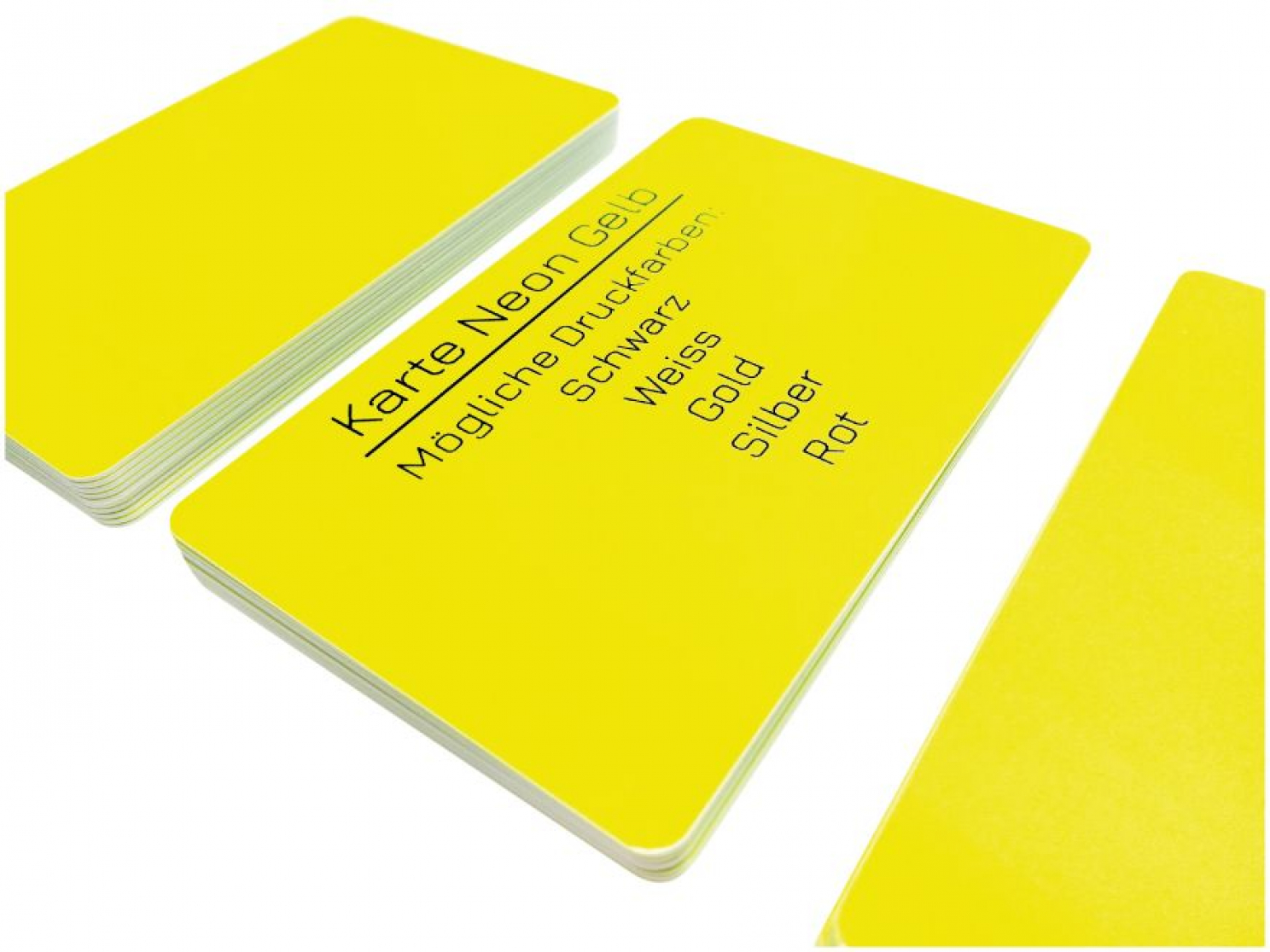 Plastic Cards Neon Yellow with Signature Field at a Top Price